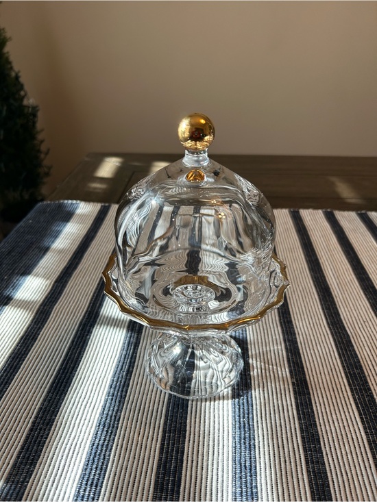 Dining | Glass Mini Dessert Stand With Gold Rim And Knob | Poshmark